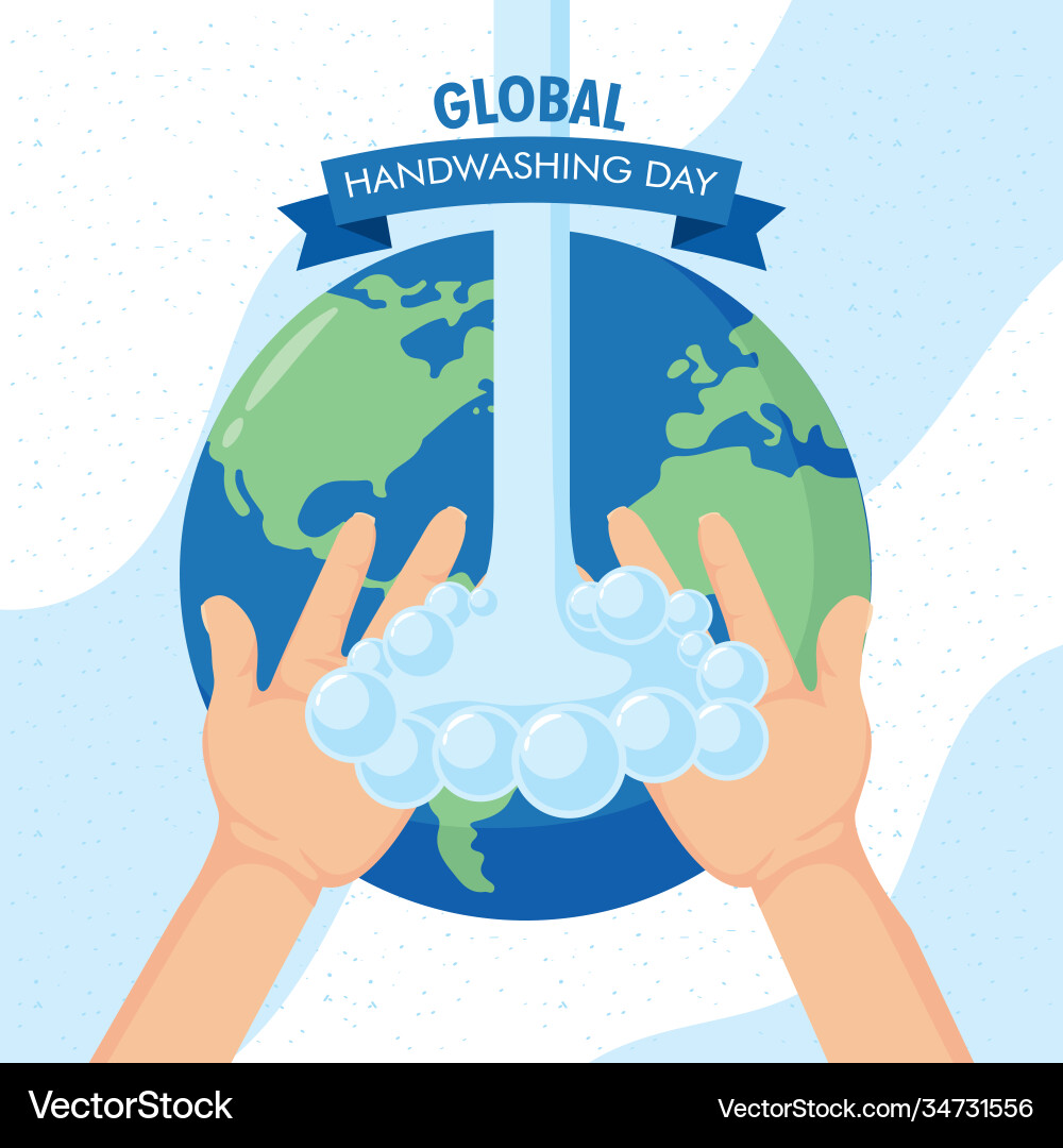 Global handwashing day campaign with water Vector Image