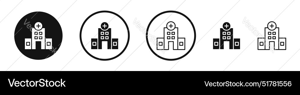 Hospital line icon set Royalty Free Vector Image