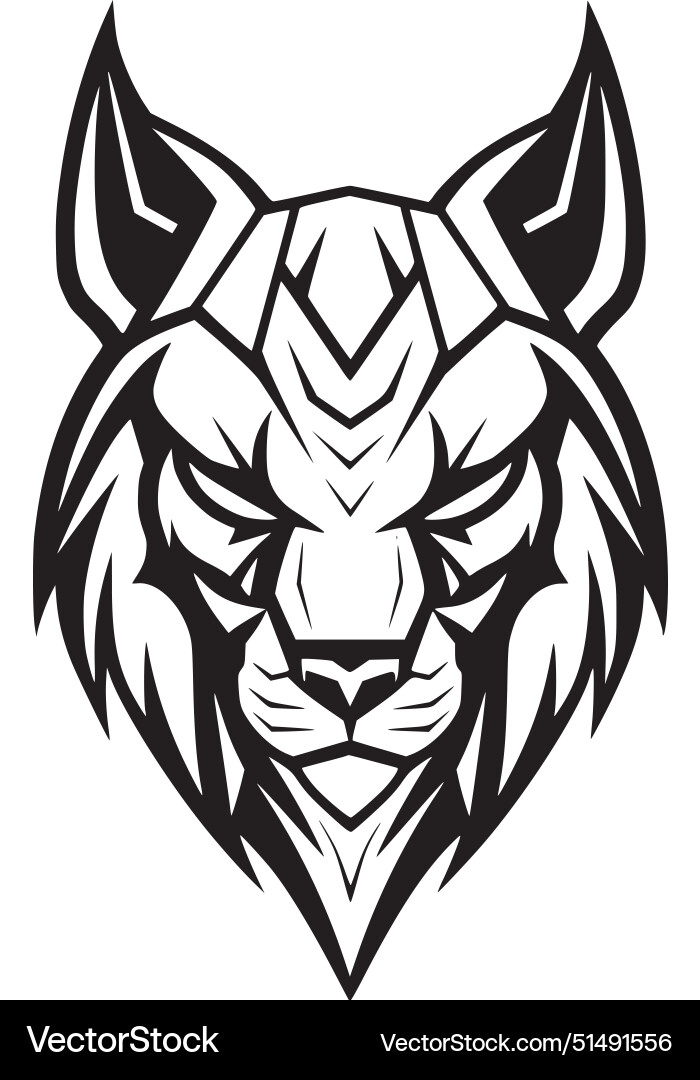 Lynx - black and white isolated icon Royalty Free Vector