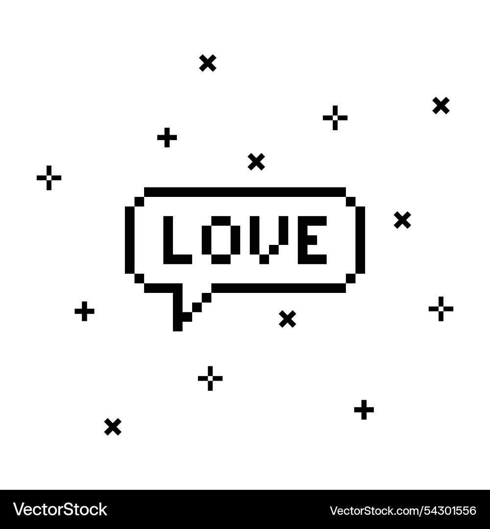 Say love in speech bubble 8 bit pixel art Vector Image