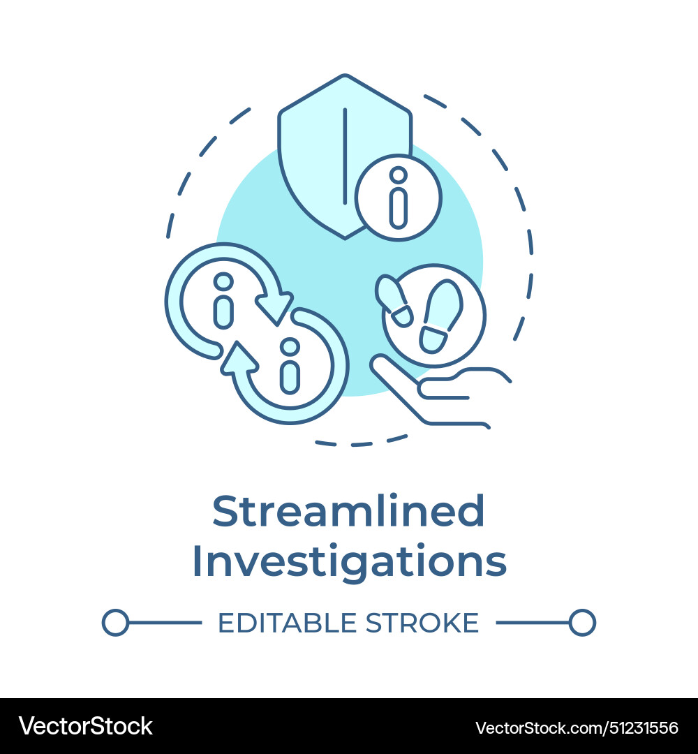 Streamlined investigations soft blue concept icon Vector Image