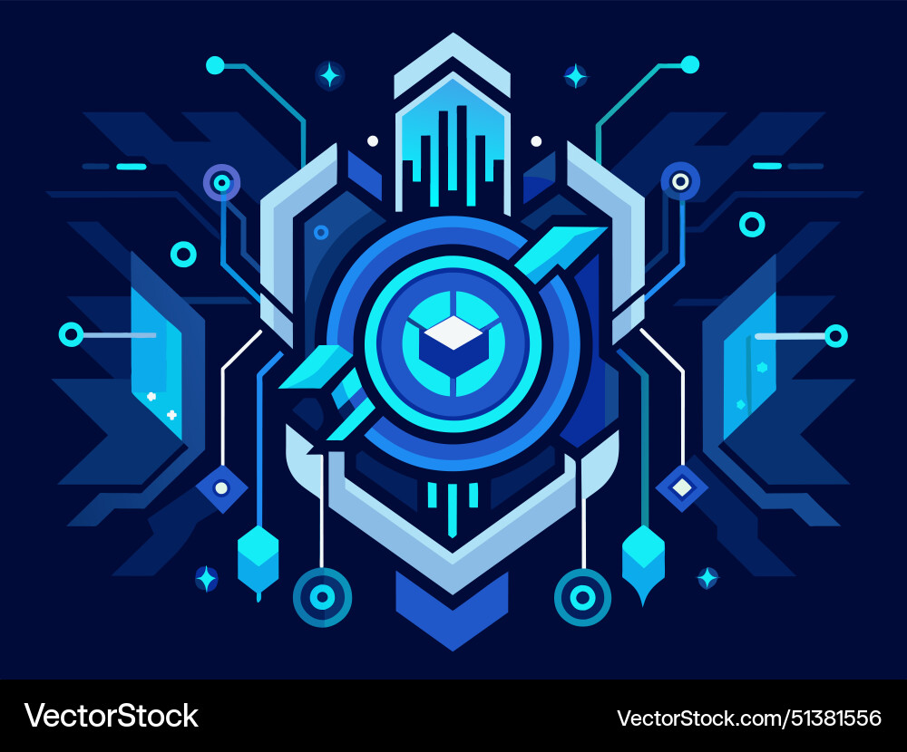 Technology concept display background glowing sci Vector Image