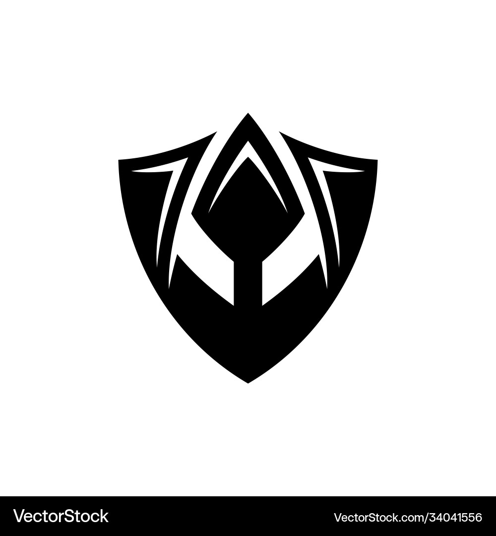 Warrior Schild Logo Lizenzfreies Vektorbild - VectorStock