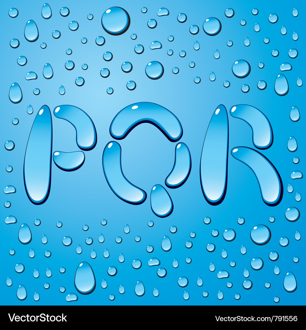 Water Drop Alphabet Letters Royalty Free Vector Image