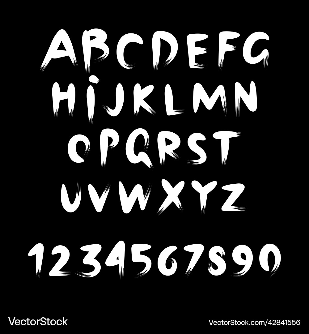 White paint font Royalty Free Vector Image - VectorStock