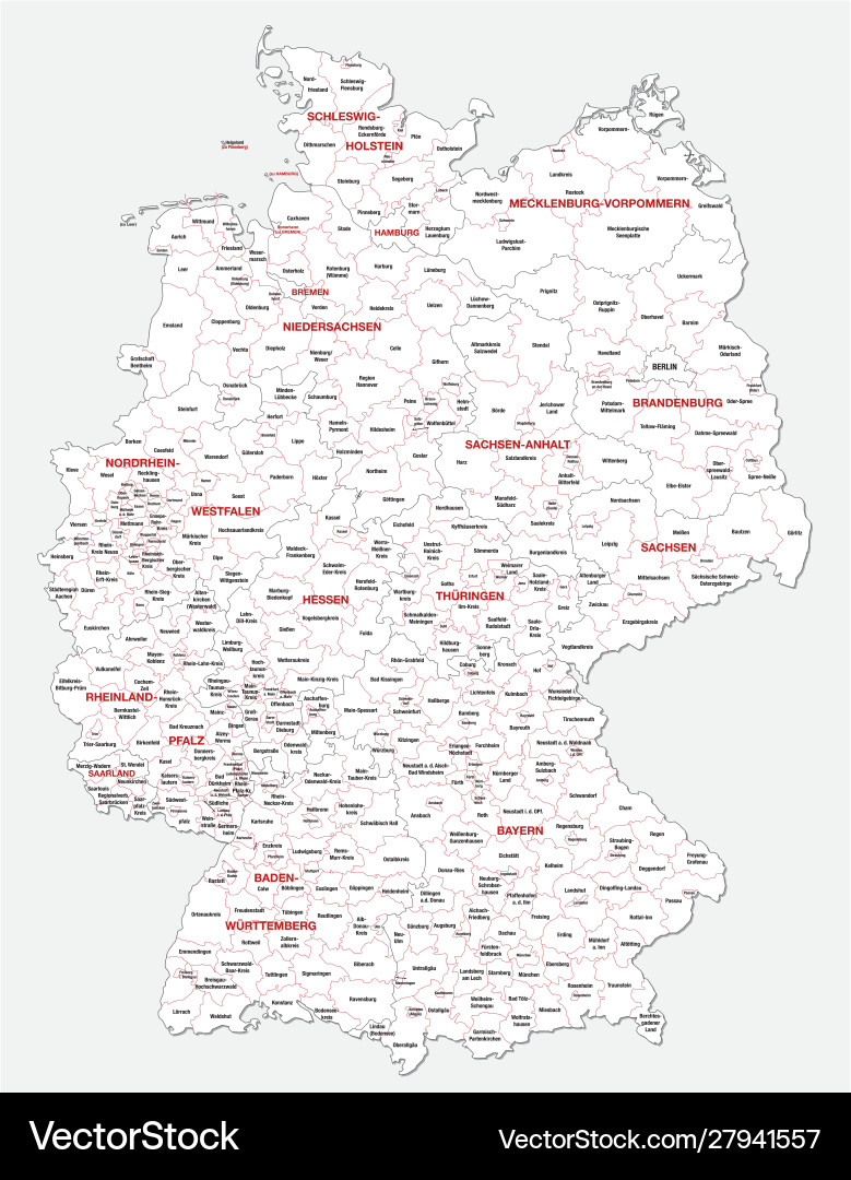 Administrative and political map germany Vector Image
