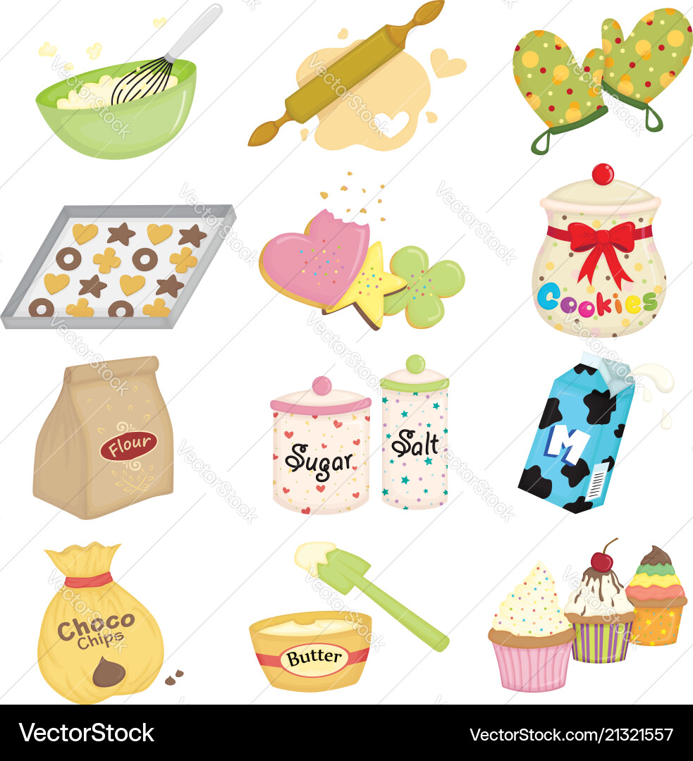 Baking icons Royalty Free Vector Image - VectorStock