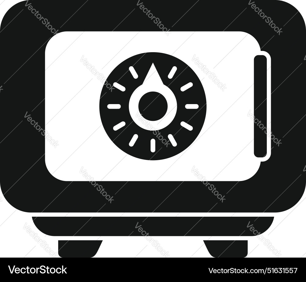 Black metal safe protecting valuables Royalty Free Vector