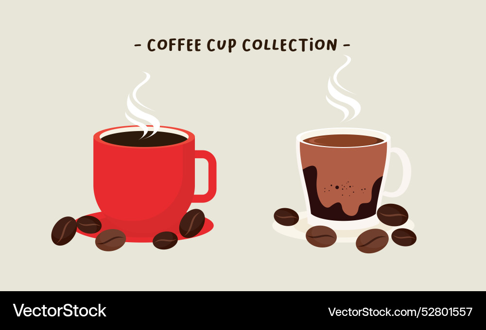 Coffee cup collection logo Royalty Free Vector Image
