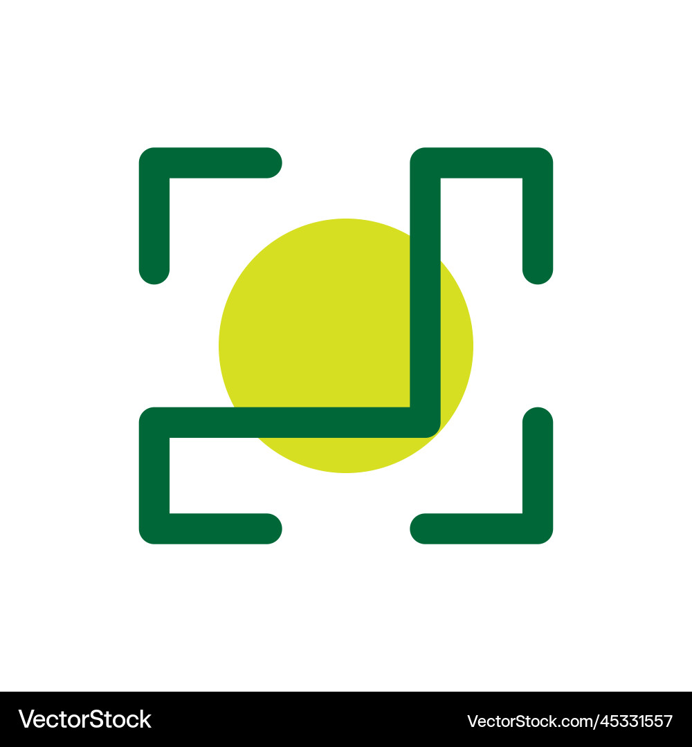 Line green square icon logo Royalty Free Vector Image