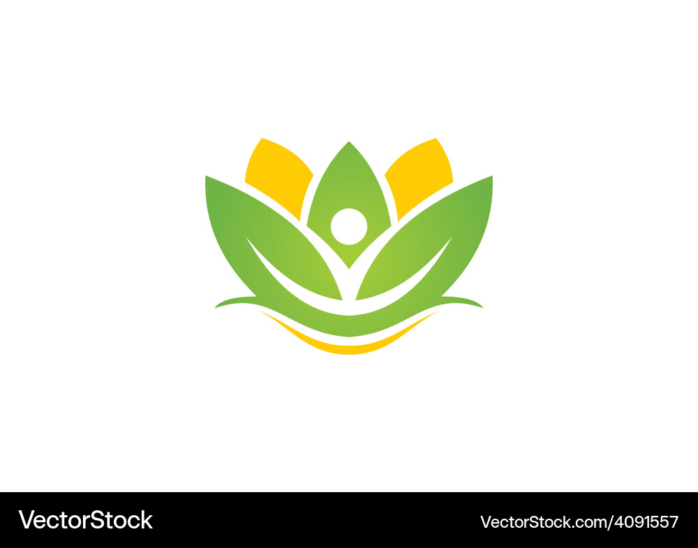 Lotus flower spa people logo Royalty Free Vector Image