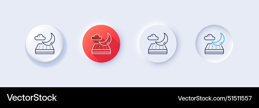 Night mattress line icon orthopedic sleeping pad Vector Image