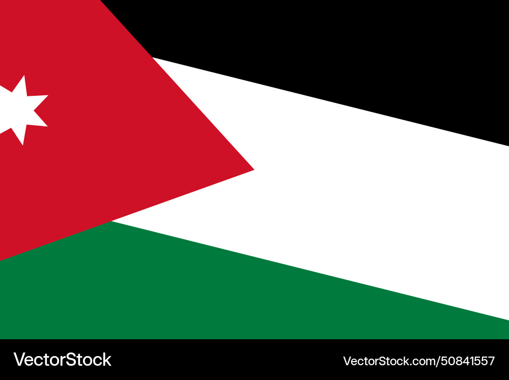 Rectagular flag cutout of jordan Royalty Free Vector Image