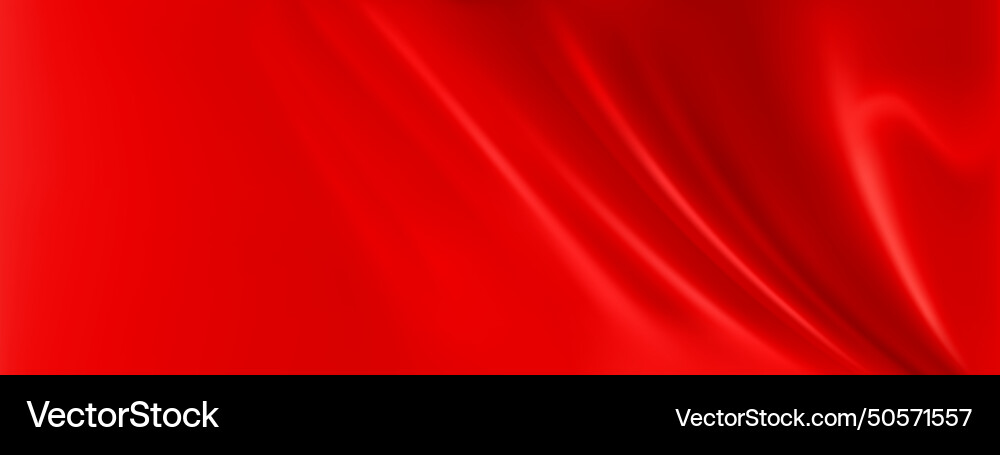 Red silk fabric surface with flow liquid waves Vector Image