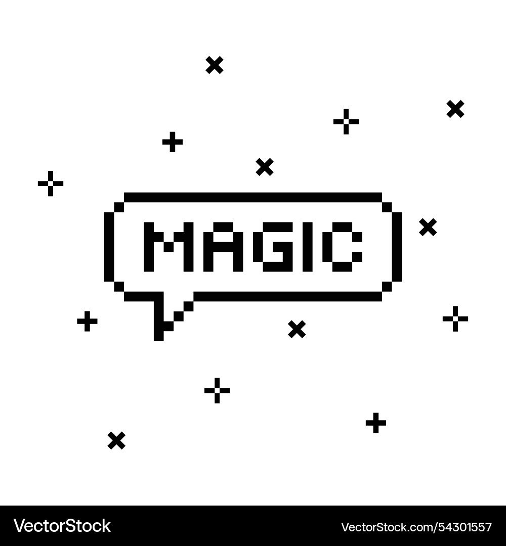 Say magic in speech bubble 8 bit pixel art Vector Image