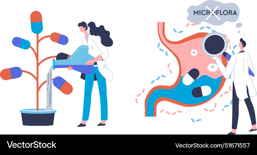 Scientists conducting advanced research Royalty Free Vector