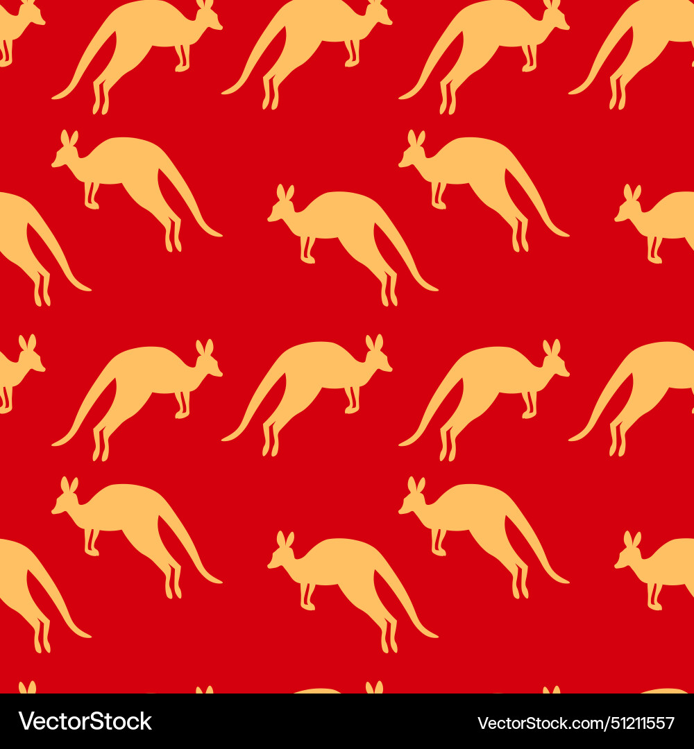 Seamless pattern with kangaroo silhouette on color