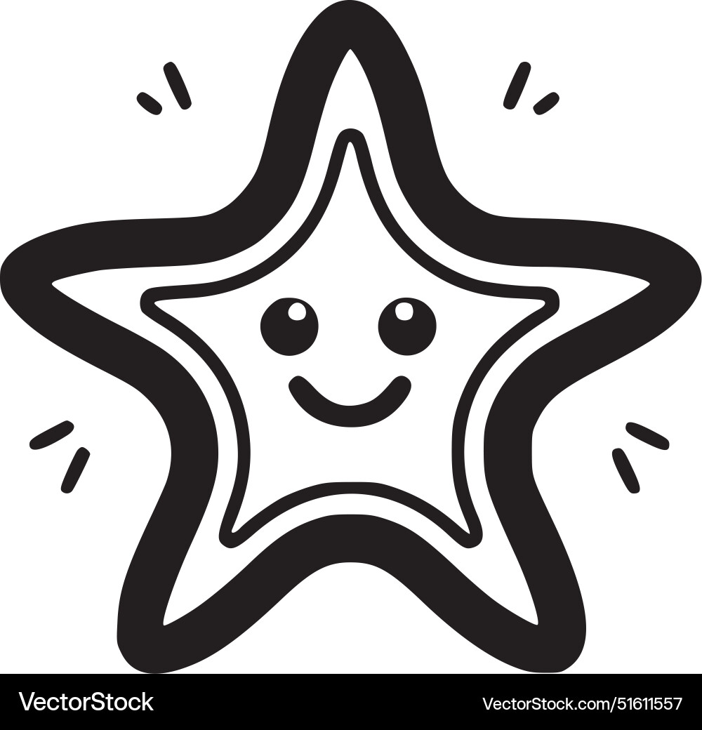 Starfish - minimalist and simple silhouette Vector Image