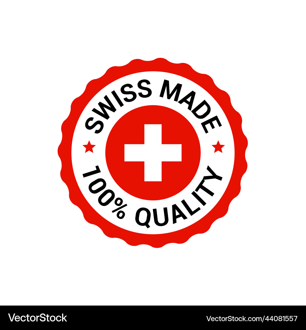 Swiss Quality Product Label Royalty Free Vector Image