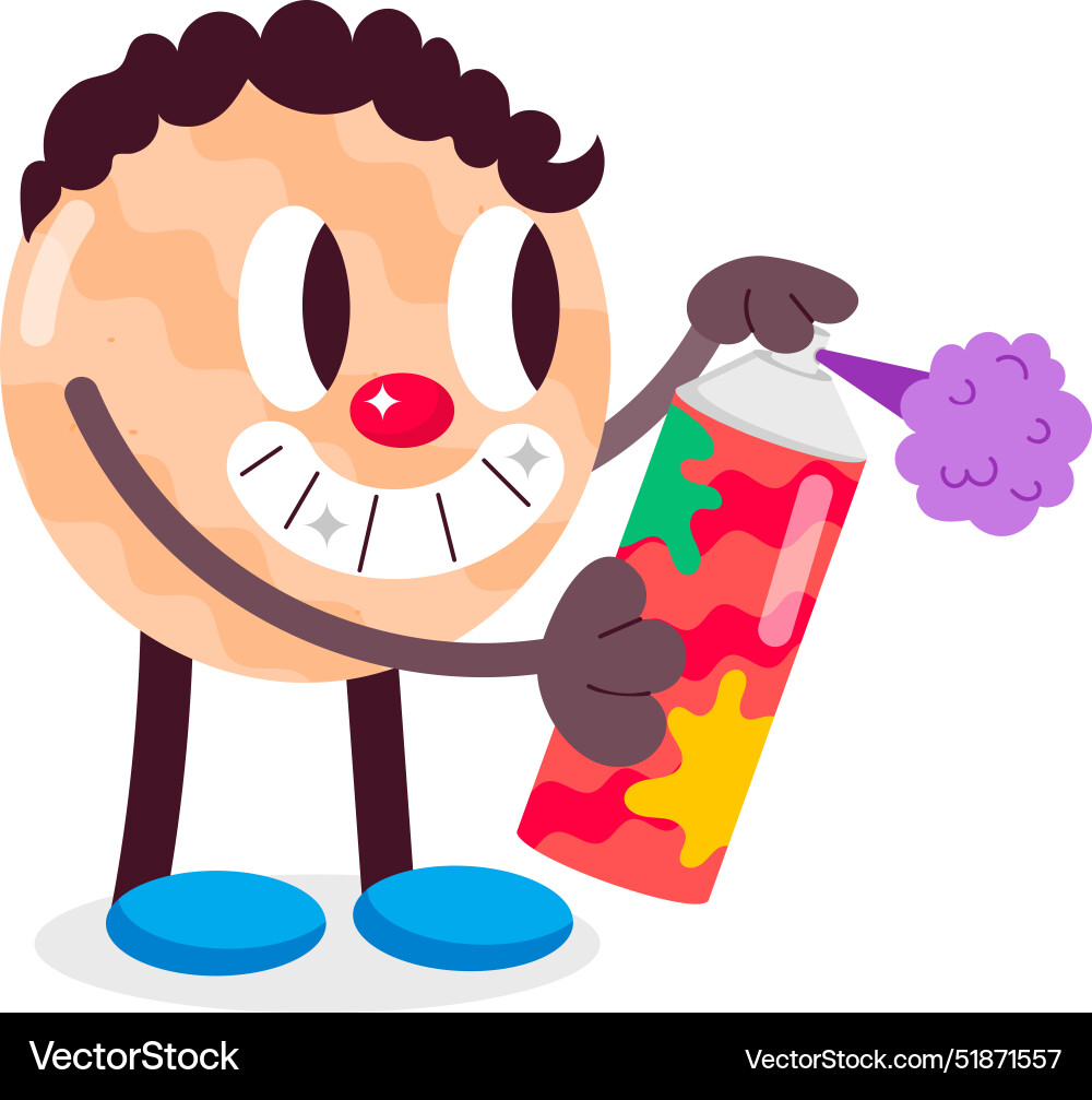 Webfunny cartoon character holding colour spray ca