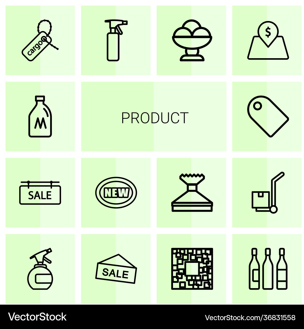 14 Produktsymbole Lizenzfreies Vektorbild - VectorStock