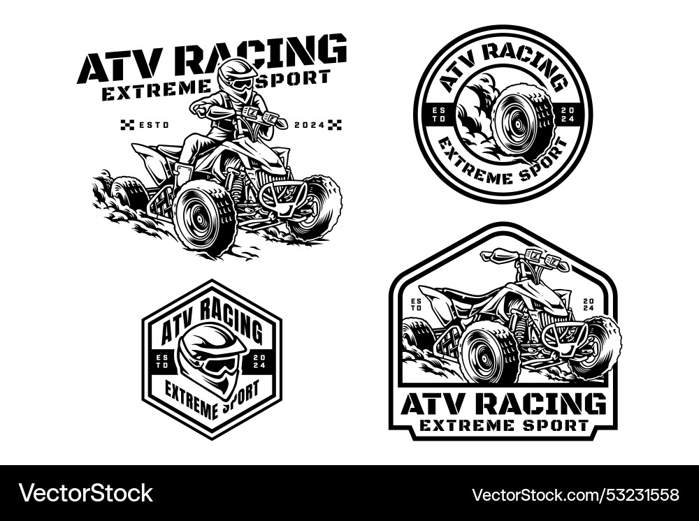 ATV Racing Logo - Offroad Quad Royalty Free Vector Image