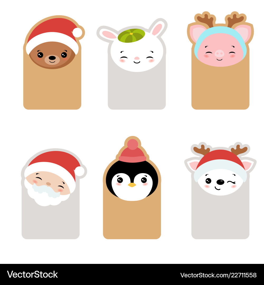 Collection of cute cards Royalty Free Vector Image