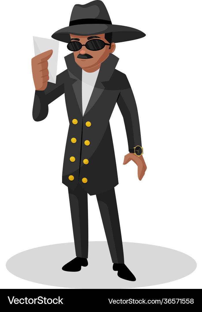 Detective man cartoon Royalty Free Vector Image