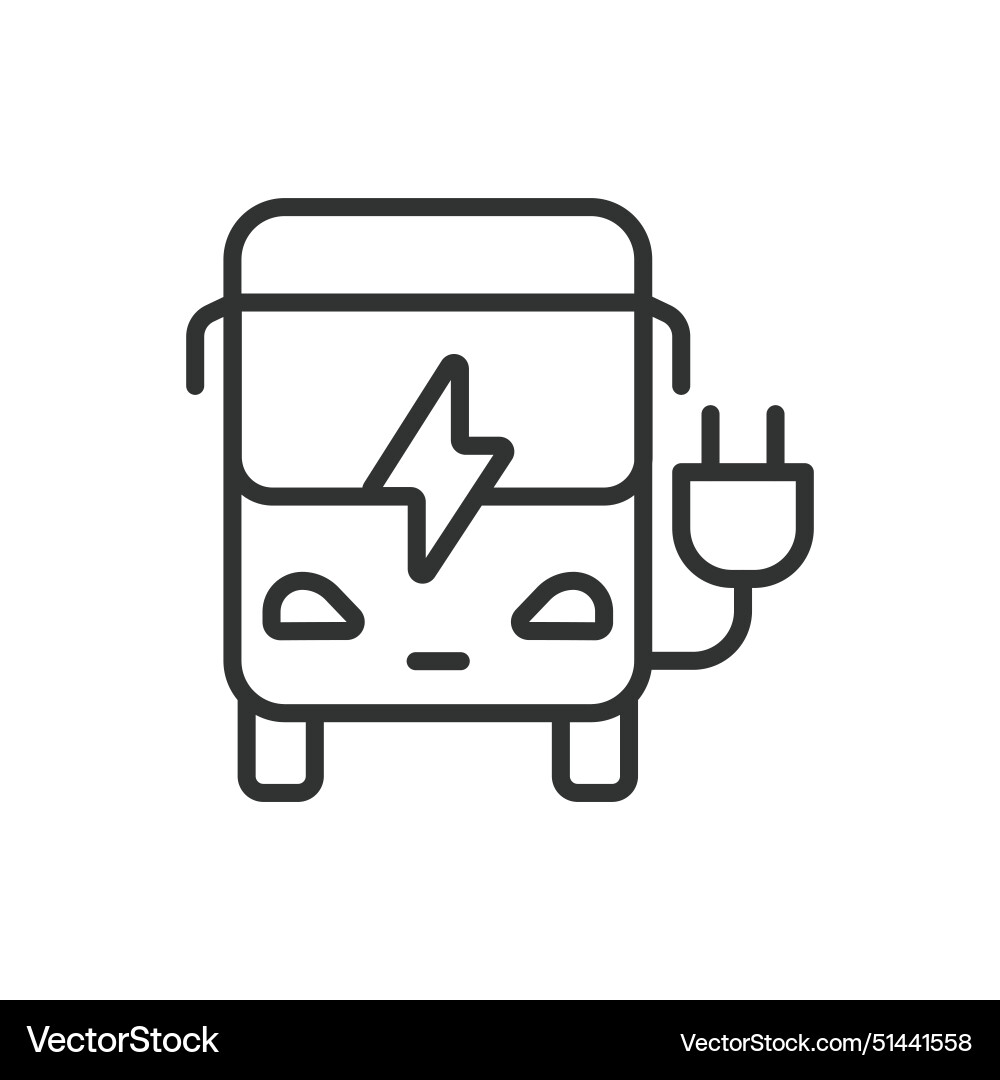 Electric bus in line design Royalty Free Vector Image