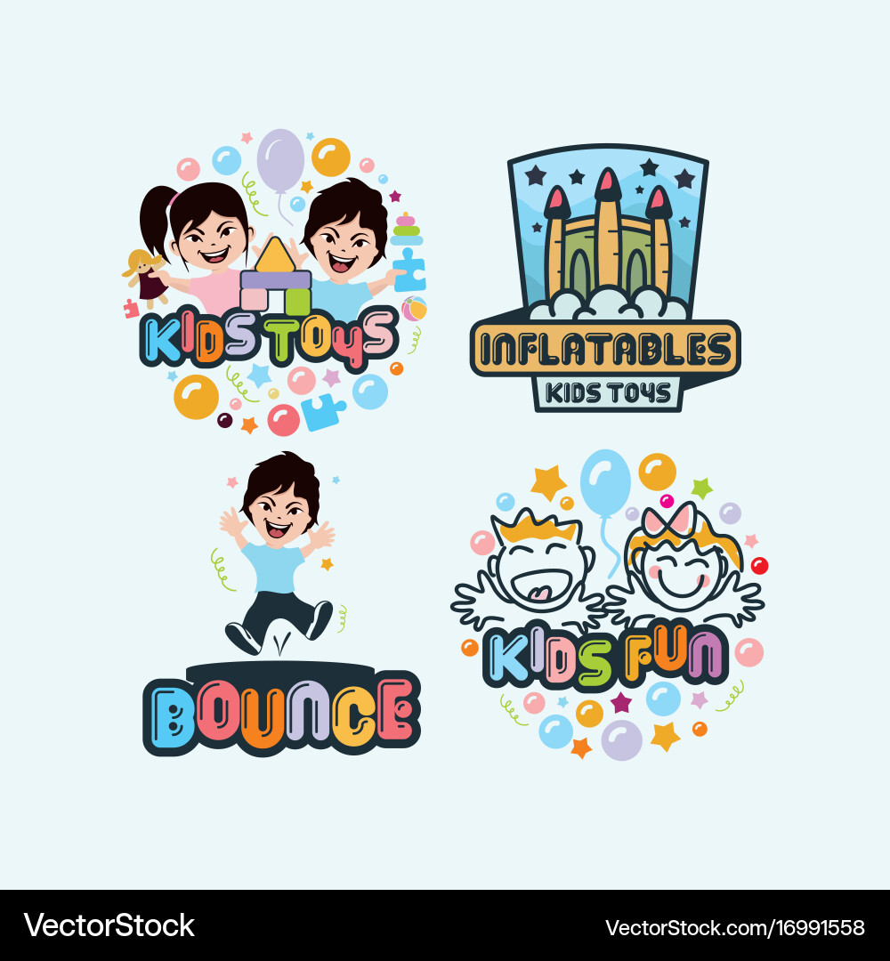 Kids logo set Royalty Free Vector Image - VectorStock