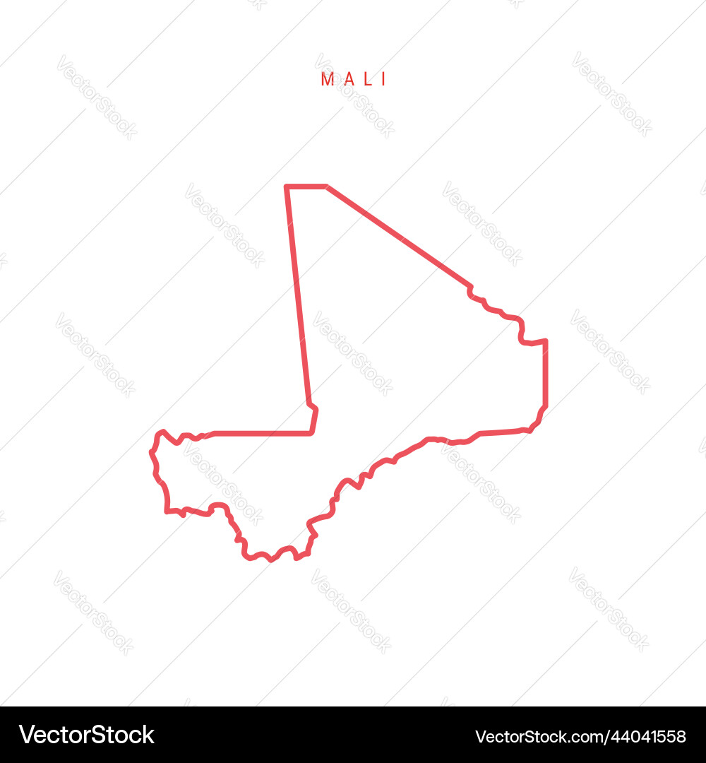 Mali editable outline map Royalty Free Vector Image