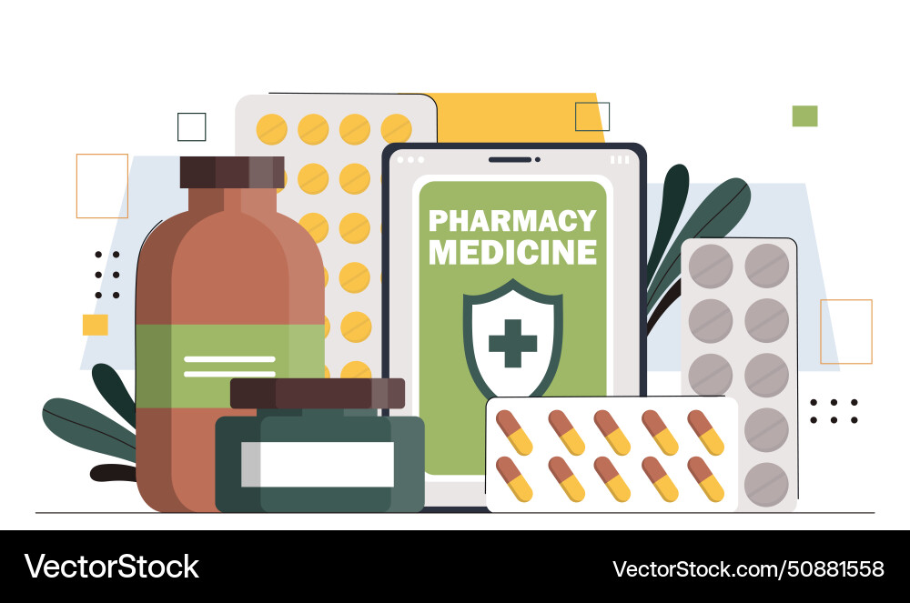 Pharmacy medicine concept Royalty Free Vector Image