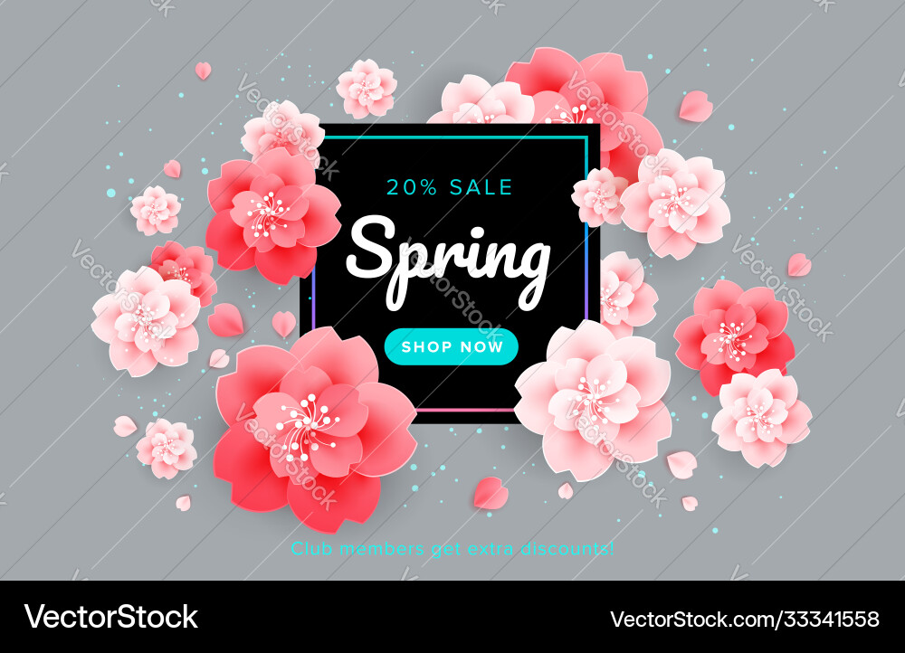 Stylish spring sale background - banner website Vector Image