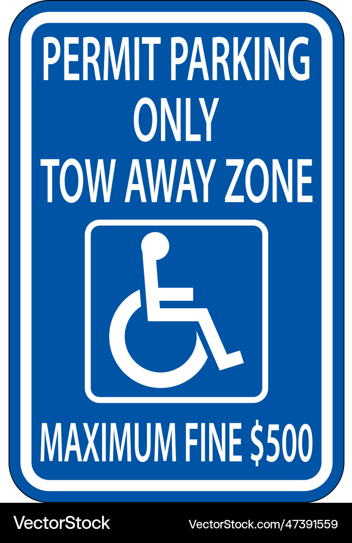 Accessible parking sign on white background Vector Image