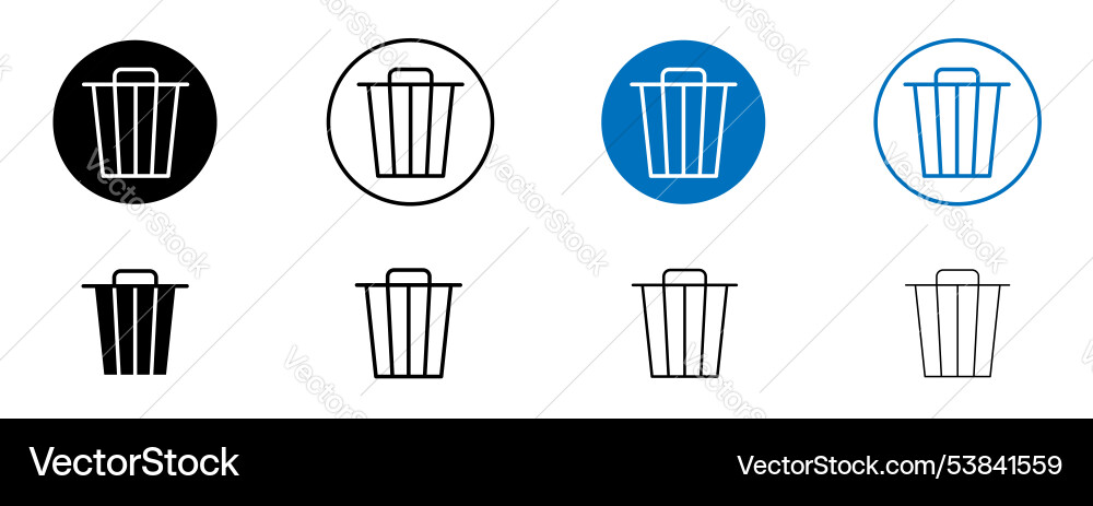Bin icon set Royalty Free Vector Image - VectorStock
