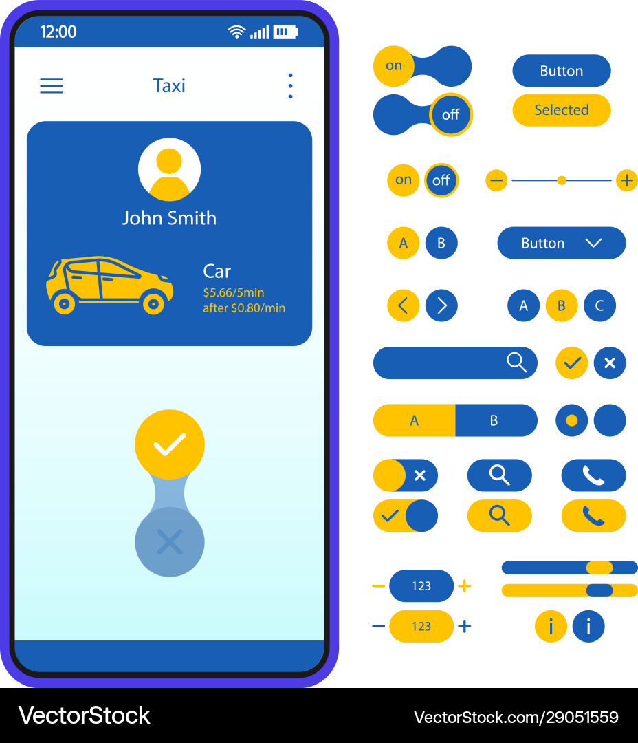 Car Sharing App Interface Royalty Free Vector Image