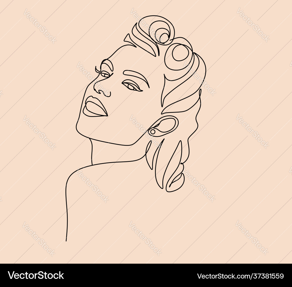 Continuous line drawing set faces Royalty Free Vector Image