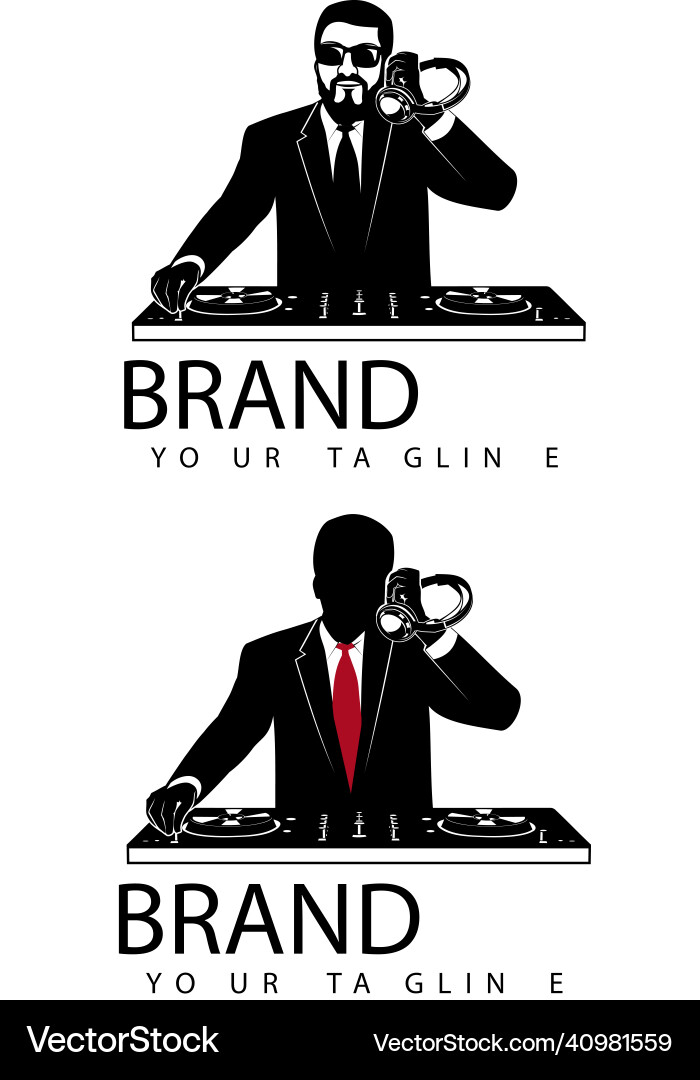 Dj worker logo Royalty Free Vector Image - VectorStock