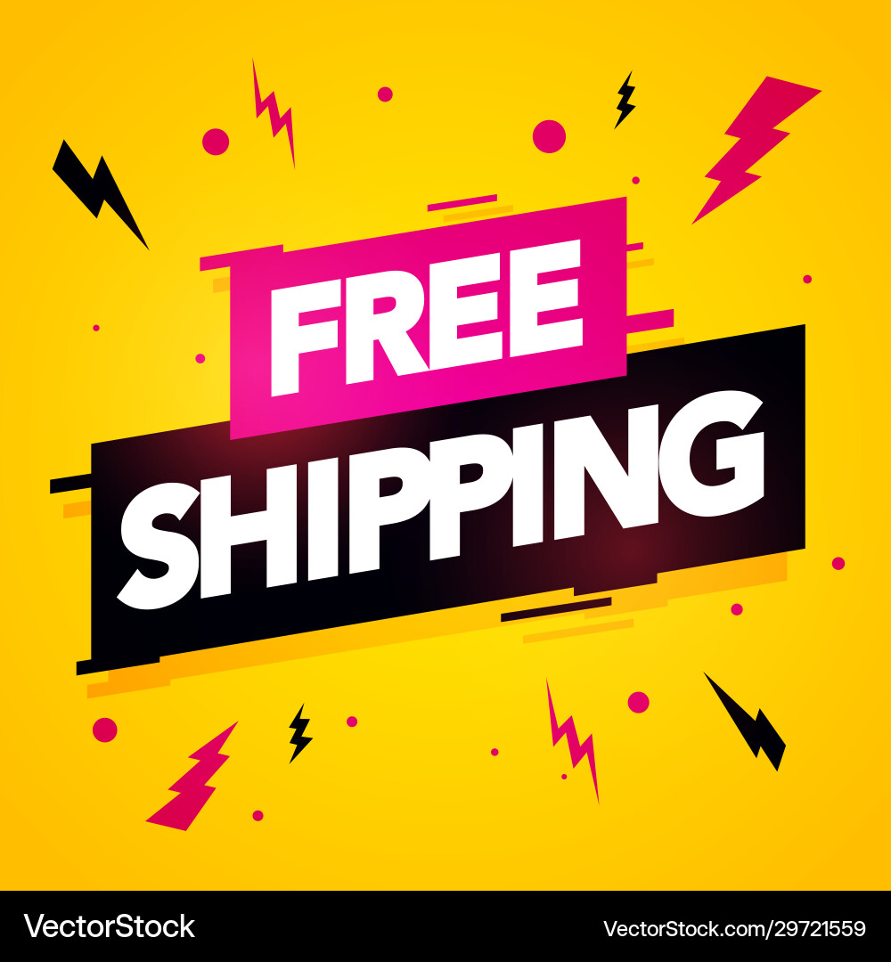 Free shipping label modern dynamic sales banner Vector Image