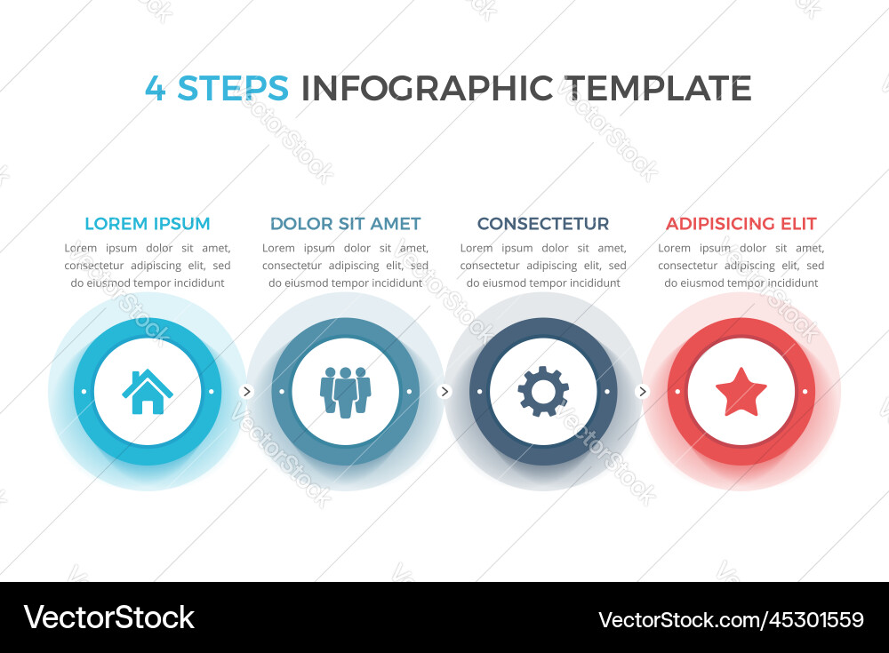 Infographic template with 4 steps Royalty Free Vector Image