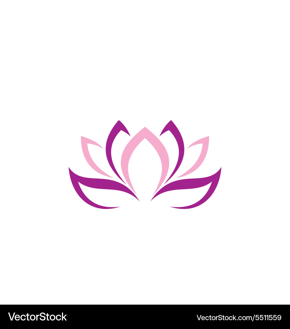 Lotus Flower Wellness Logo Royalty Free Vector Image