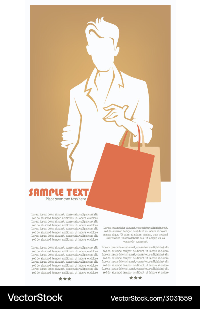 Man shopping Royalty Free Vector Image - VectorStock