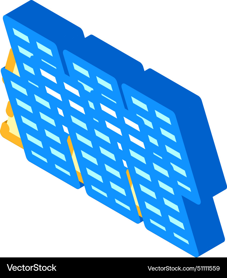Power plant solar panel isometric icon Royalty Free Vector
