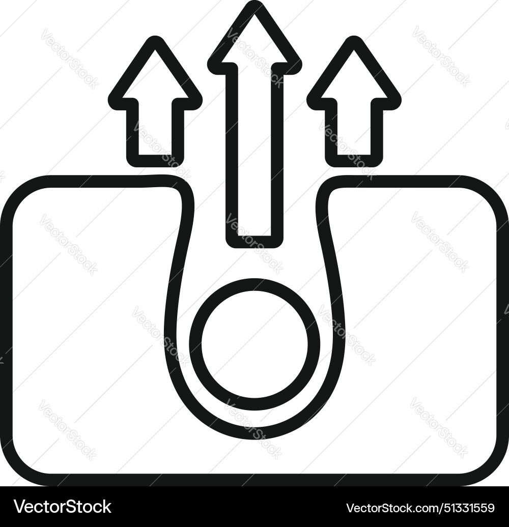 Skin surface temperature icon with upward arrows Vector Image