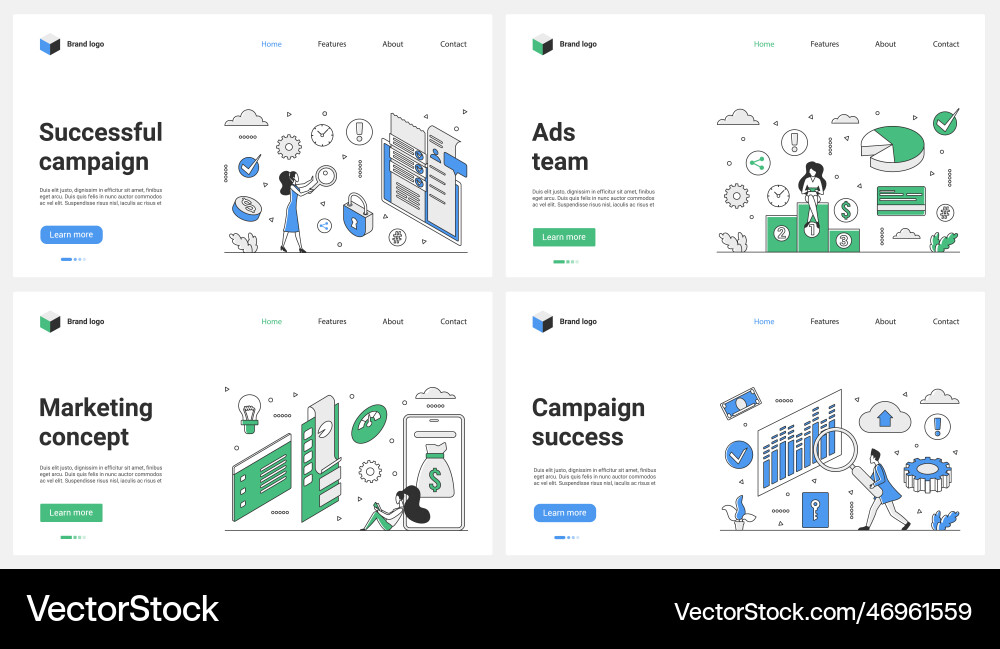 Success of marketing campaign analytics system Vector Image