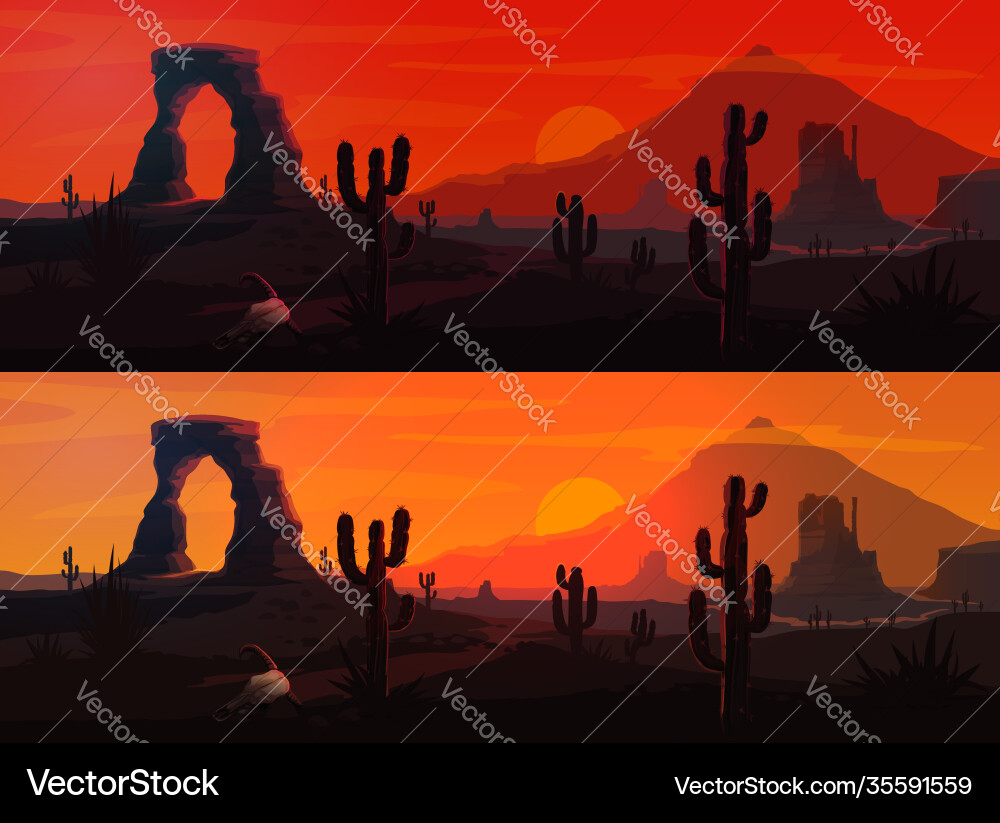 Usa desert nature landscape backgrounds Royalty Free Vector