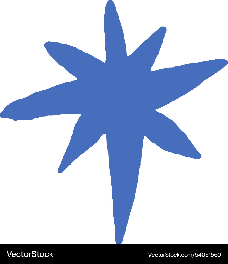 Abstract blue star shape Royalty Free Vector Image