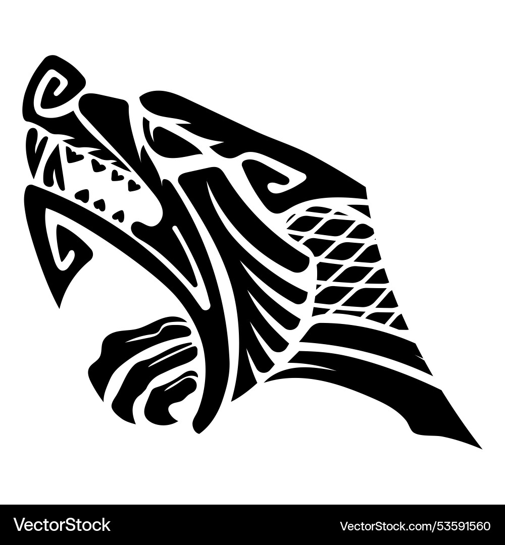 Ancient scandinavian design wolf drawn in old Vector Image