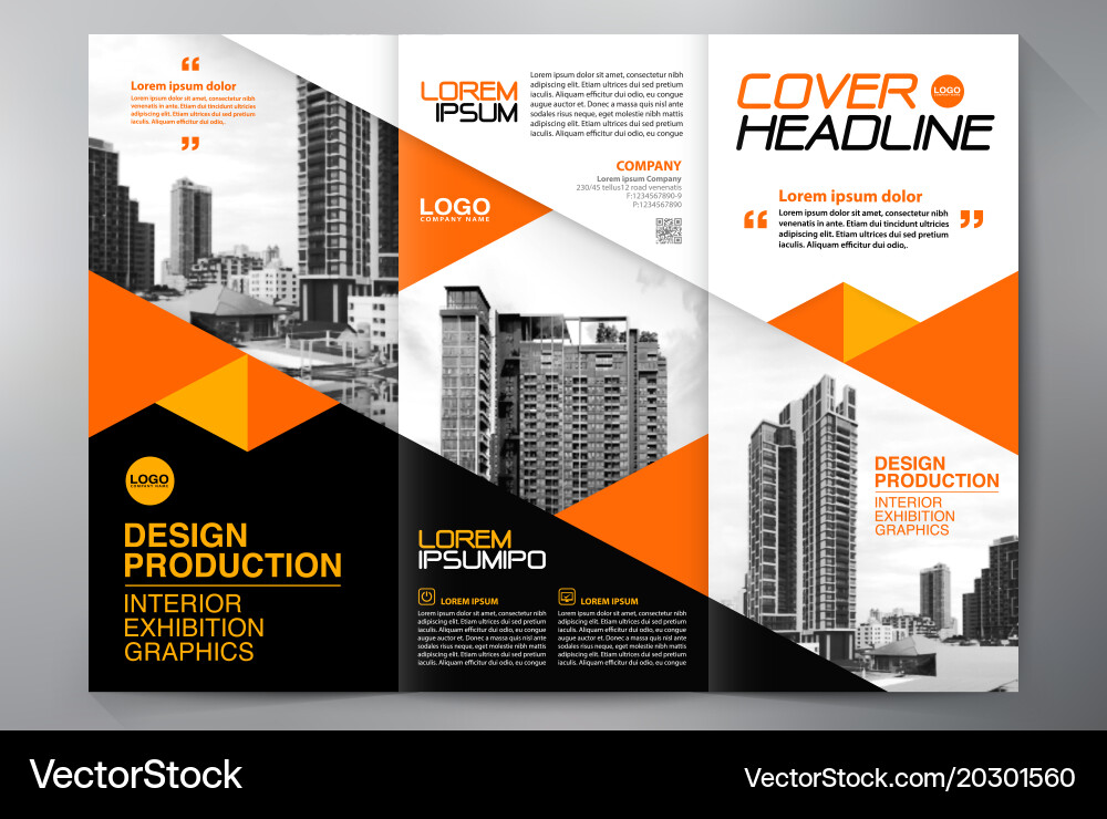 Brochure 3 fold flyer design a4 template Vector Image