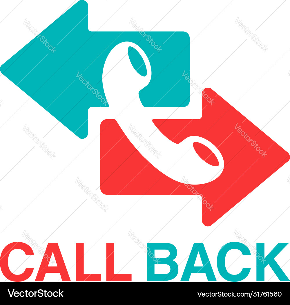 Call back icon - right and left direction arrow Vector Image